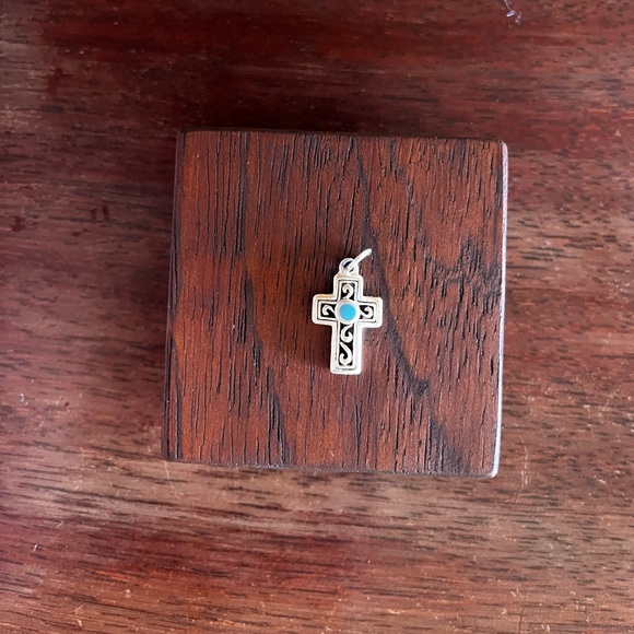 Jewelry | Silver Turquoise Center Cross Pendant | Poshmark